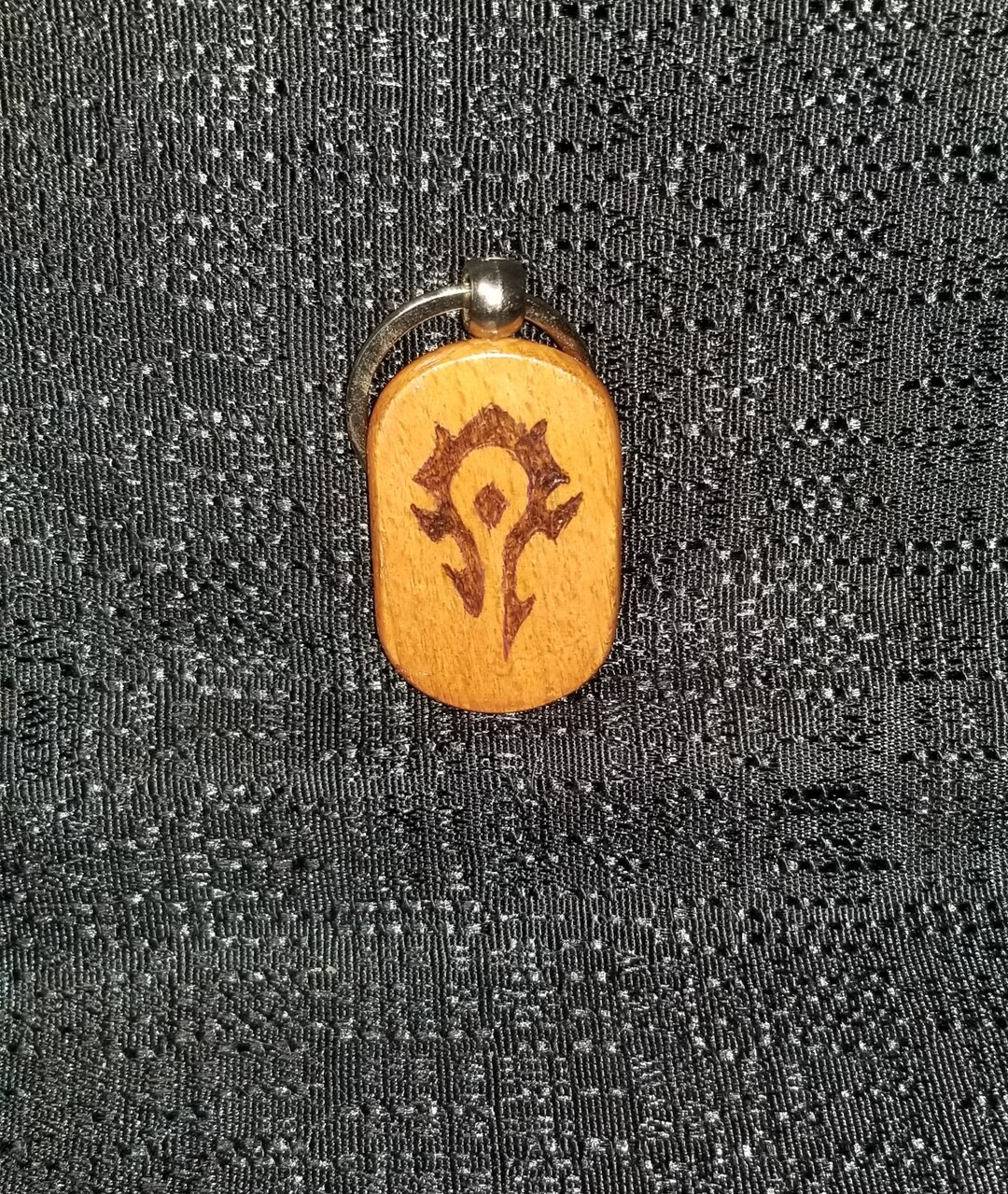 Horde World of Warcraft Inspired Handmade, Hand Burned Wood Keychain ...
