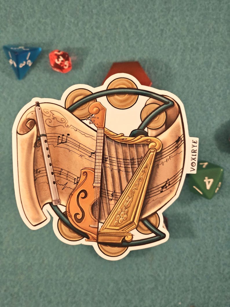 Bard Class Sticker Dungeon and Dragon Gift for Friend Fantasy Gift for ...