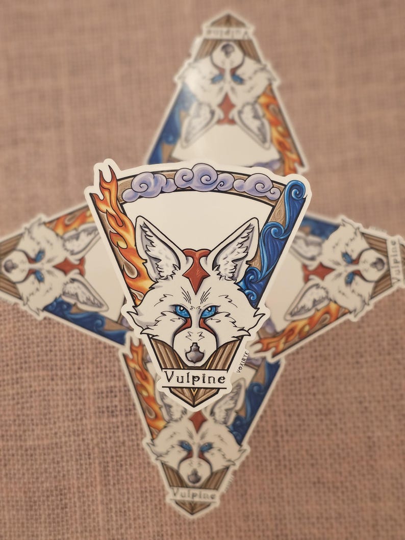 Vulpine Race Sticker Dungeon and Dragon Gift for Friend Fantasy Gift for Role Player Gift for ...