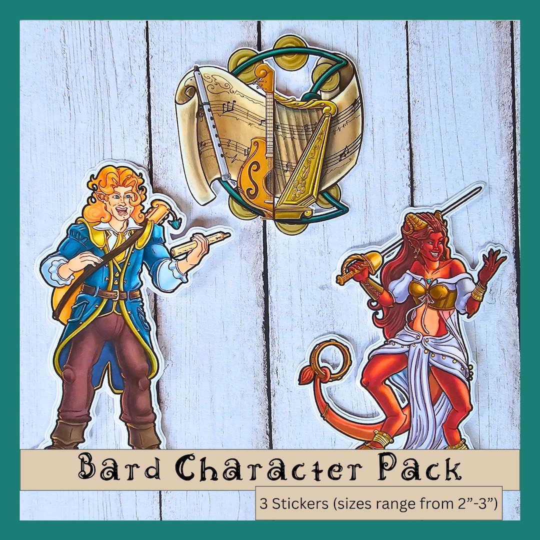 Bard Dnd Sticker Bundle | Enchant, Inspire, and Perform Like a Legend ...