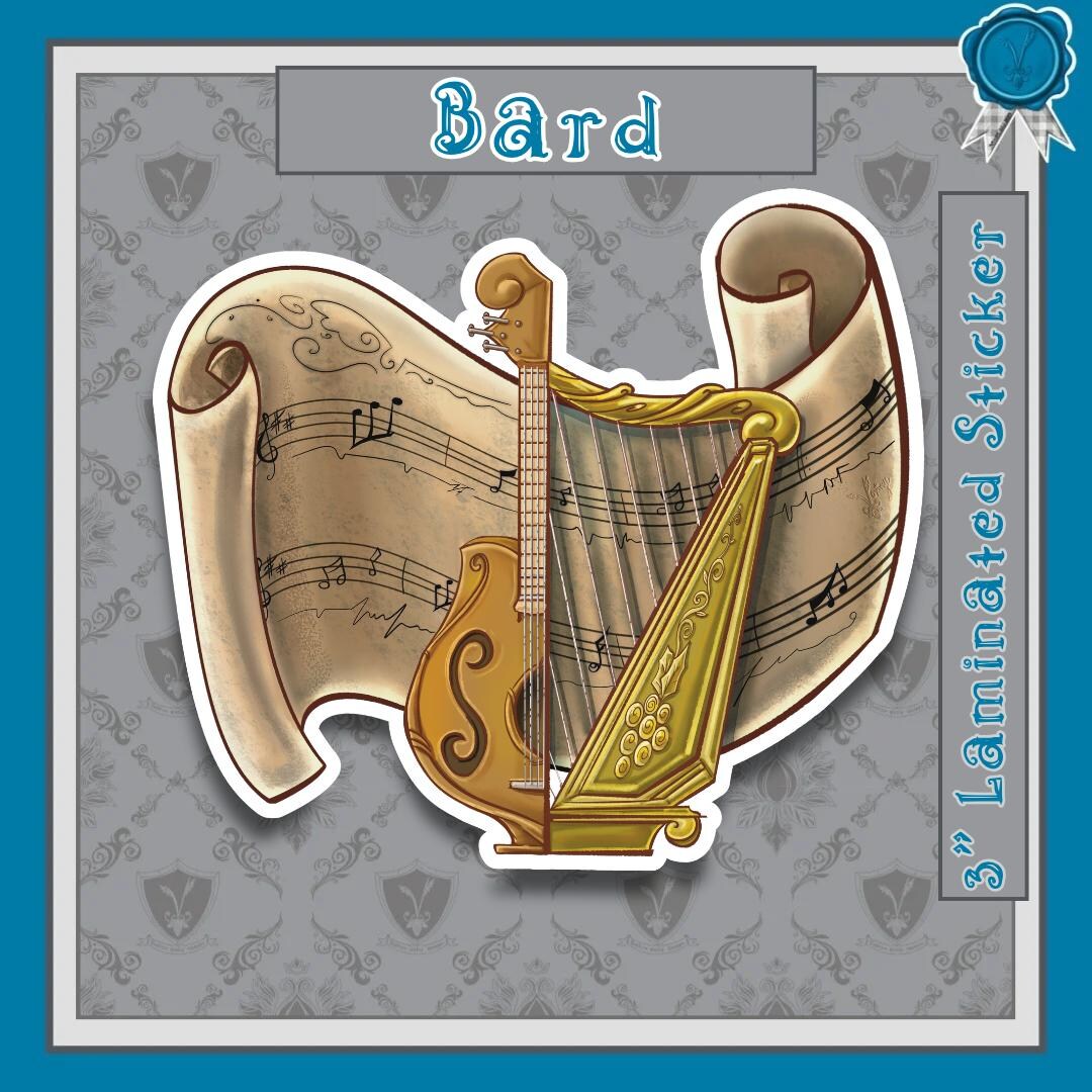 Bard Class Sticker Dungeon and Dragon Gift for Friend Fantasy Gift for ...