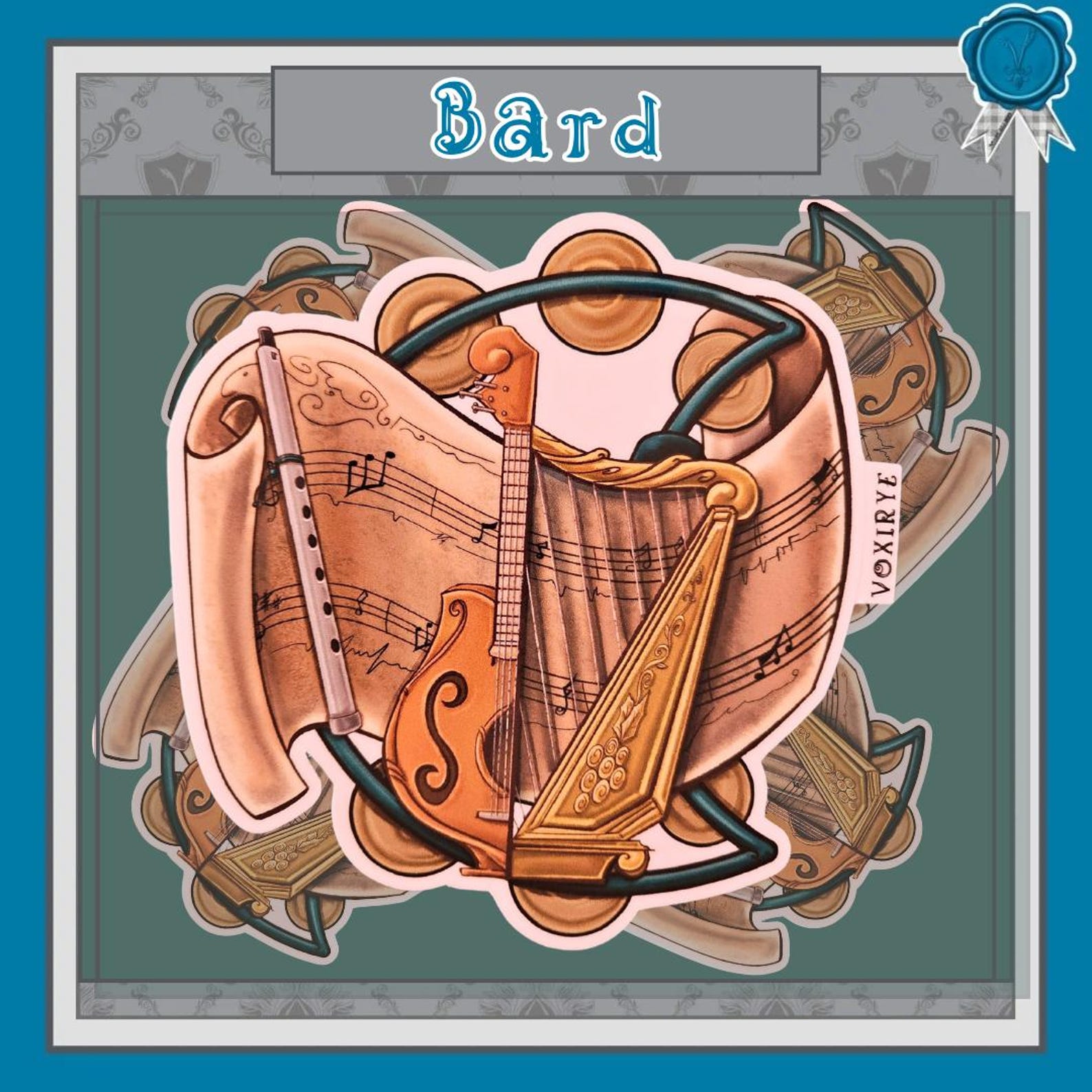 Bard Class Sticker Dungeon and Dragon Gift for Friend Fantasy Gift for ...