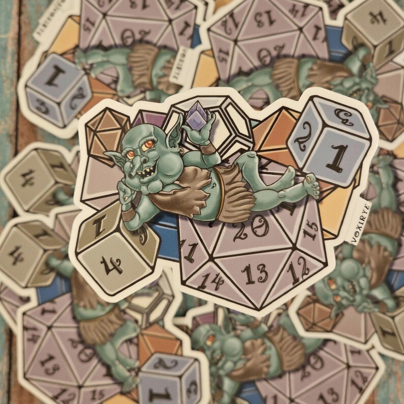 Goblin Dice Hoard Sticker Dungeon and Dragon Gift for Friend Fantasy ...