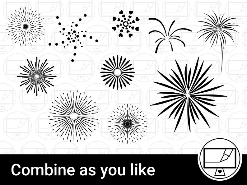 Fireworks SVG PNG Eps Jpg Cutfile - Cricut Silhouette Digital Download ...
