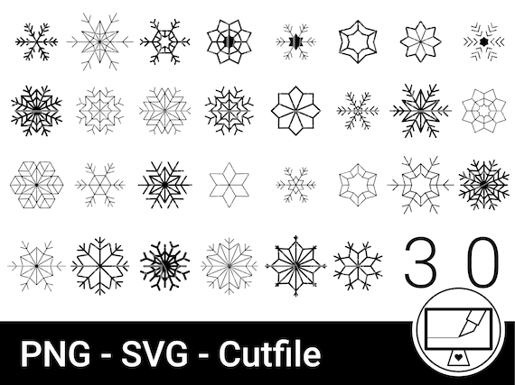 Snowflake SVG PNG Cutfile Cricut Christmas Digital Download - Etsy