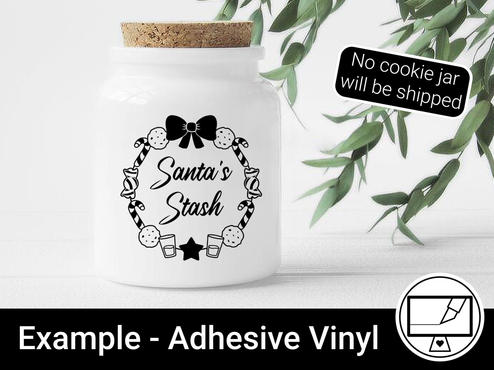 Santa's Stash Wreath - Candy Sweets Wreath - Cookie Jar Decal - Winter ...
