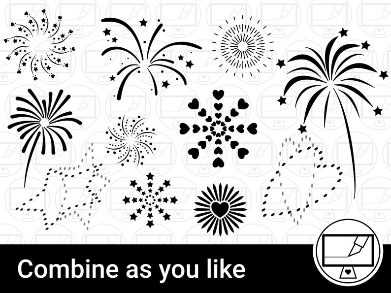 Fireworks SVG PNG Eps Jpg Cutfile - Cricut Silhouette Digital Download ...
