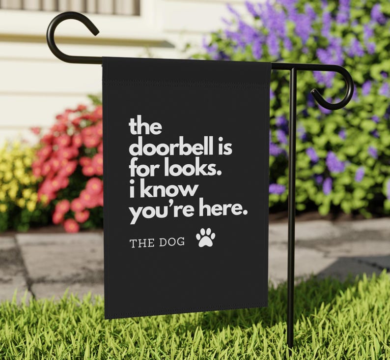 Dog Welcome Sign Funny Yard Sign Personalized Dog Garden Flag Custom ...