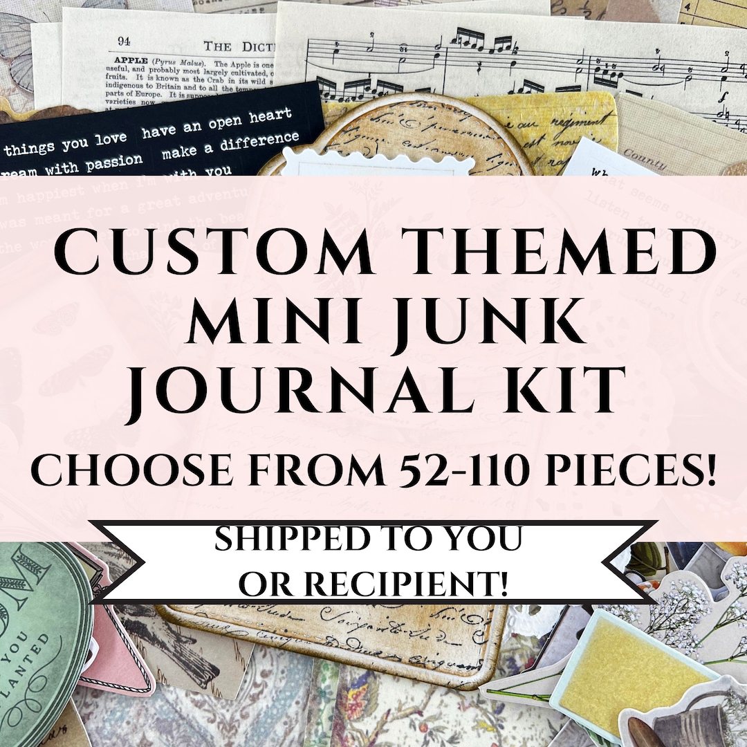 Mini Junk Journal Kit Supplies Theme Custom Scrapbook Paper Mini ...
