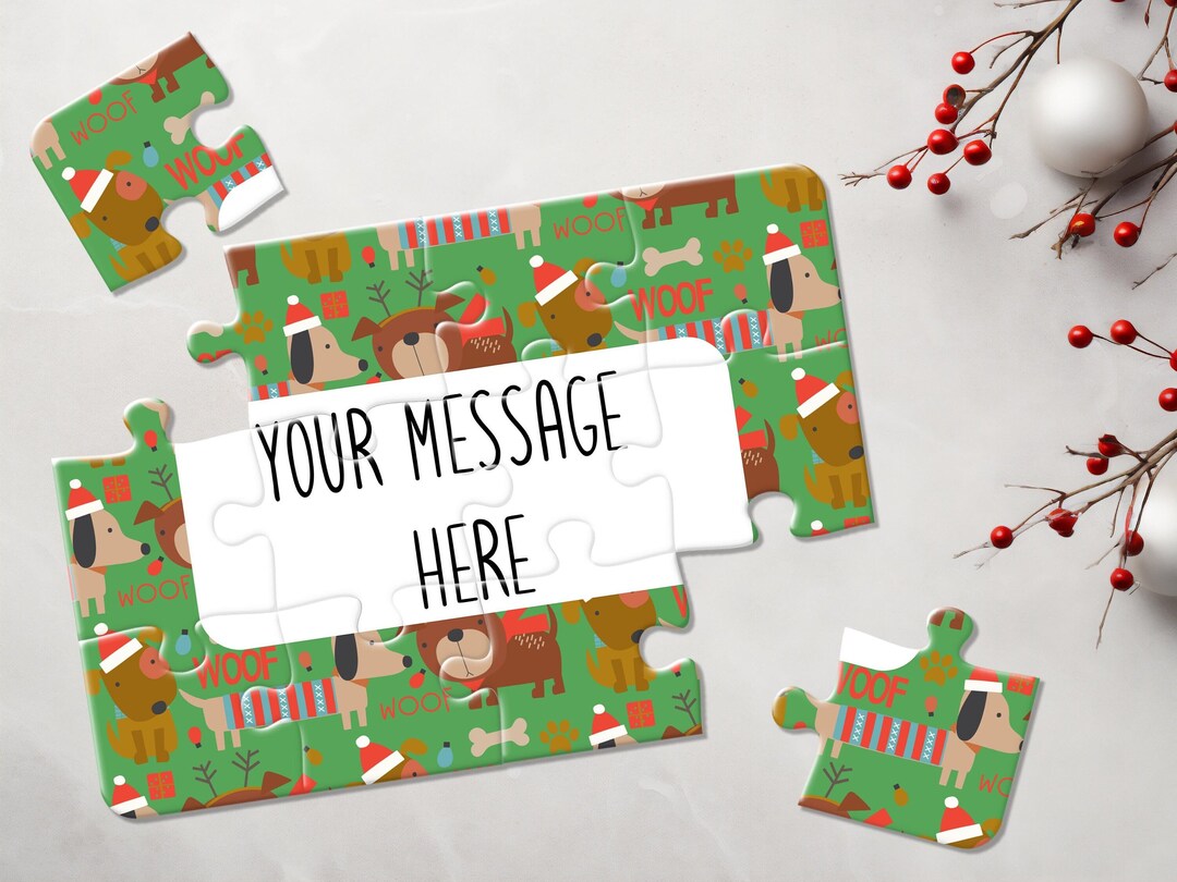 Personalized Christmas Card for Kids Custom Puzzle Greeting - Etsy