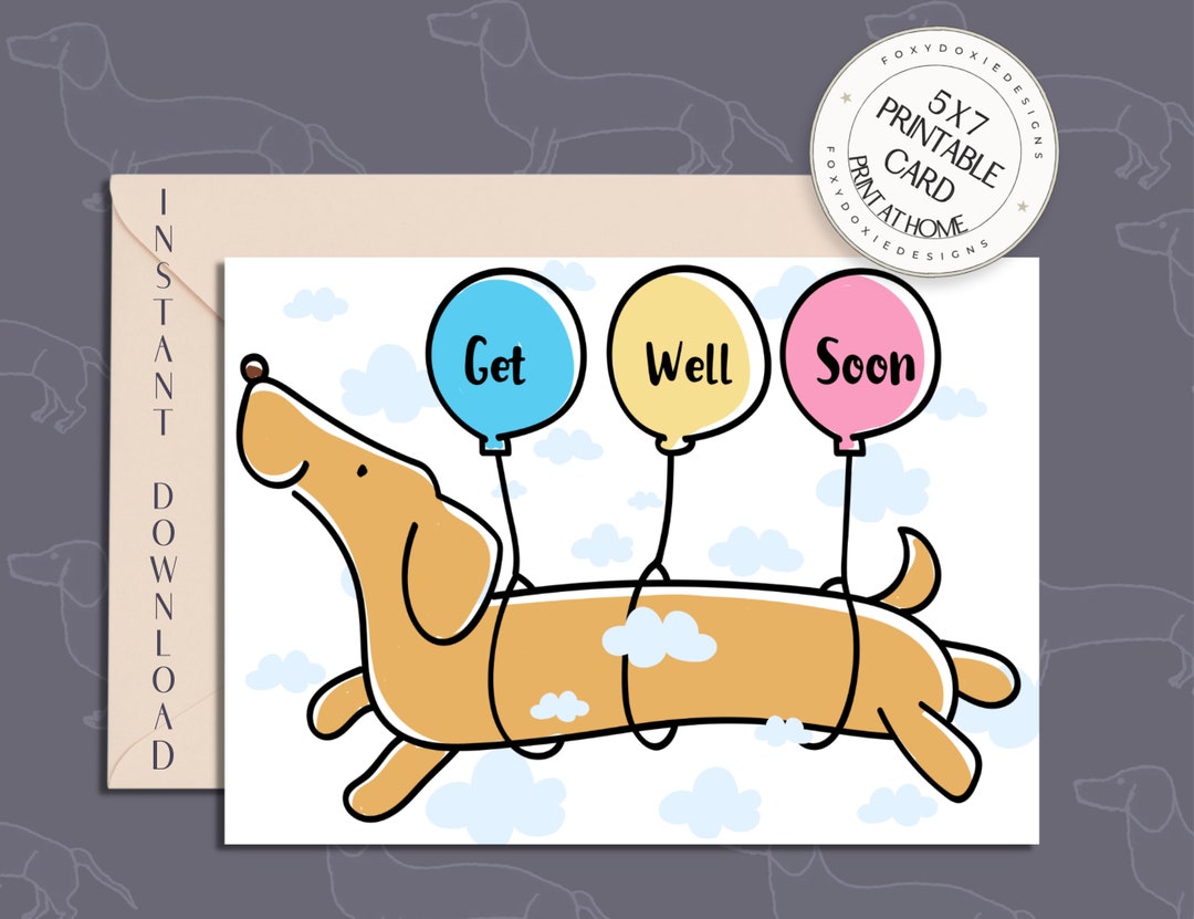 Get Well Soon Card for Kid Digital Download, Feel Better Card for ...