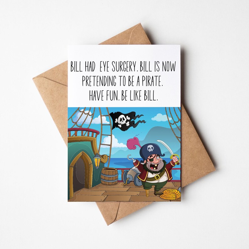 Cataract Surgery Card Eye Operation Card Funny Get Well Soon Card Funny ...
