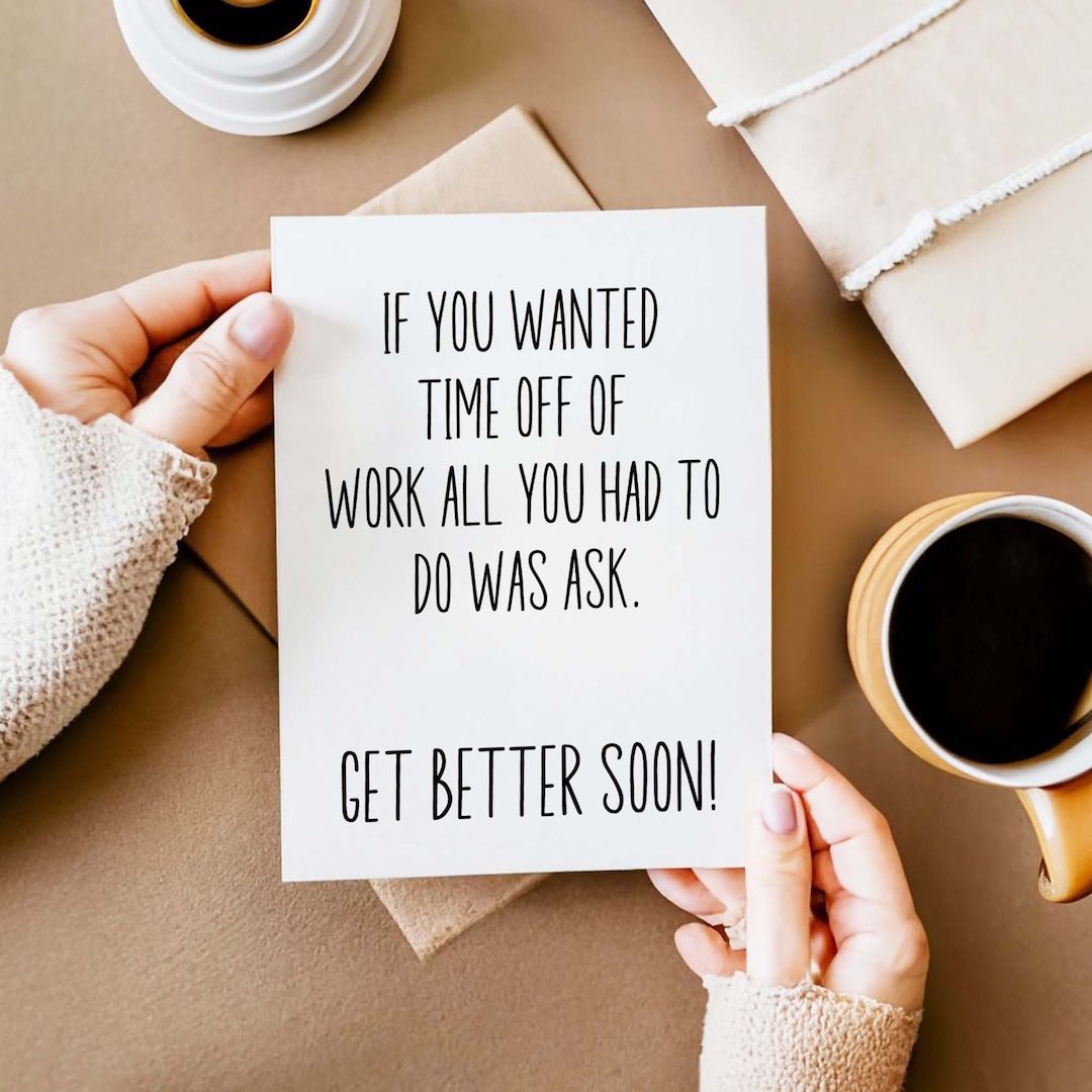 Work Bestie Card Funny Get Well Card for Coworker Get Better Soon Card ...