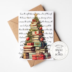 Twas the Night Before Christmas Card Boxed Book Lovers Book Themed ...