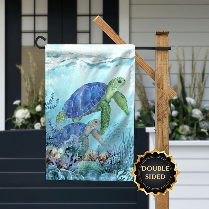 Sea Turtle Garden Flag - Etsy