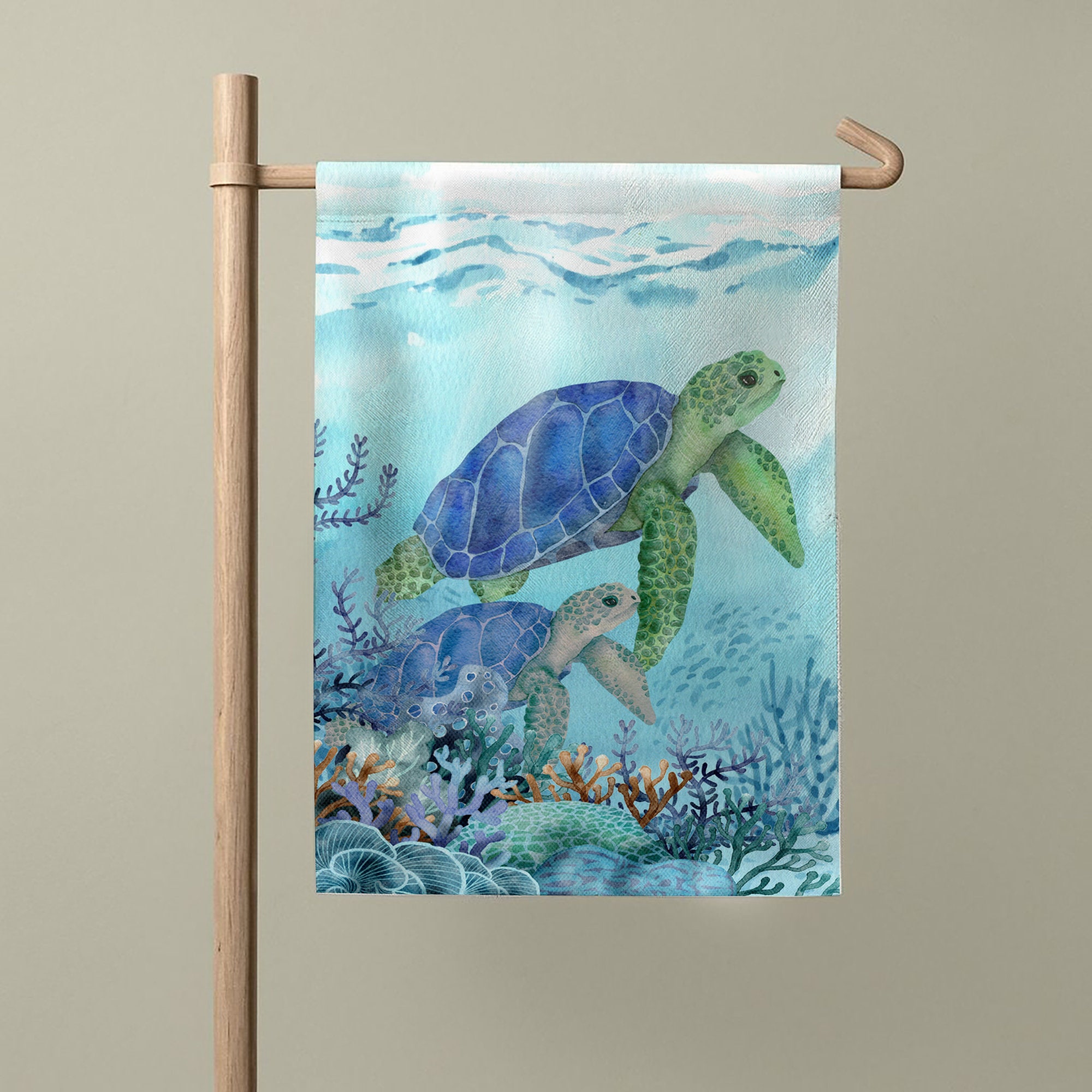 Sea Turtle Decor Ocean Flag Beach House Flag Double Sided Garden Flag ...