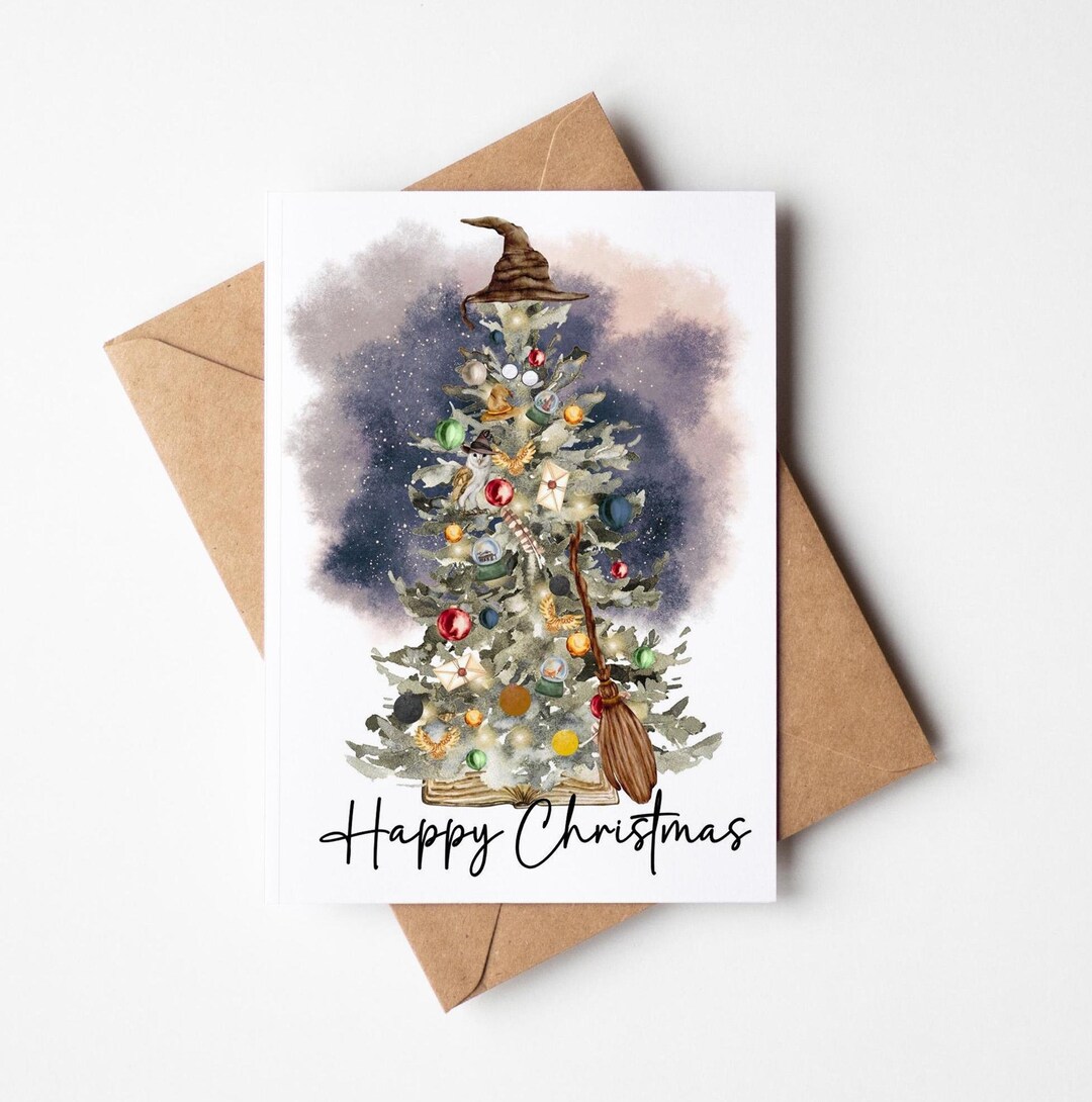 Magical Christmas Card Witchy Christmas Greeting Card for Book Lover ...