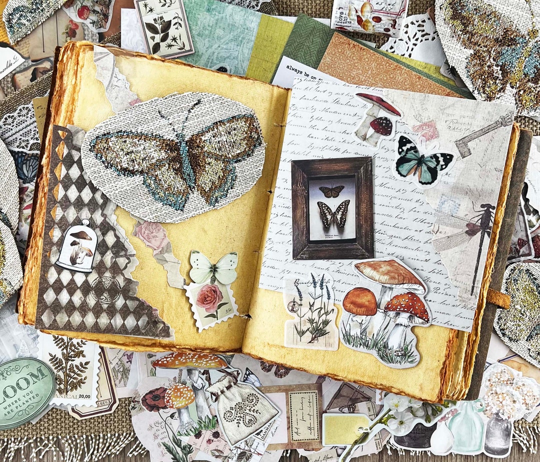 Butterfly Junk Journal Kit Floral Junk Journal Ephemera Spring Junk ...