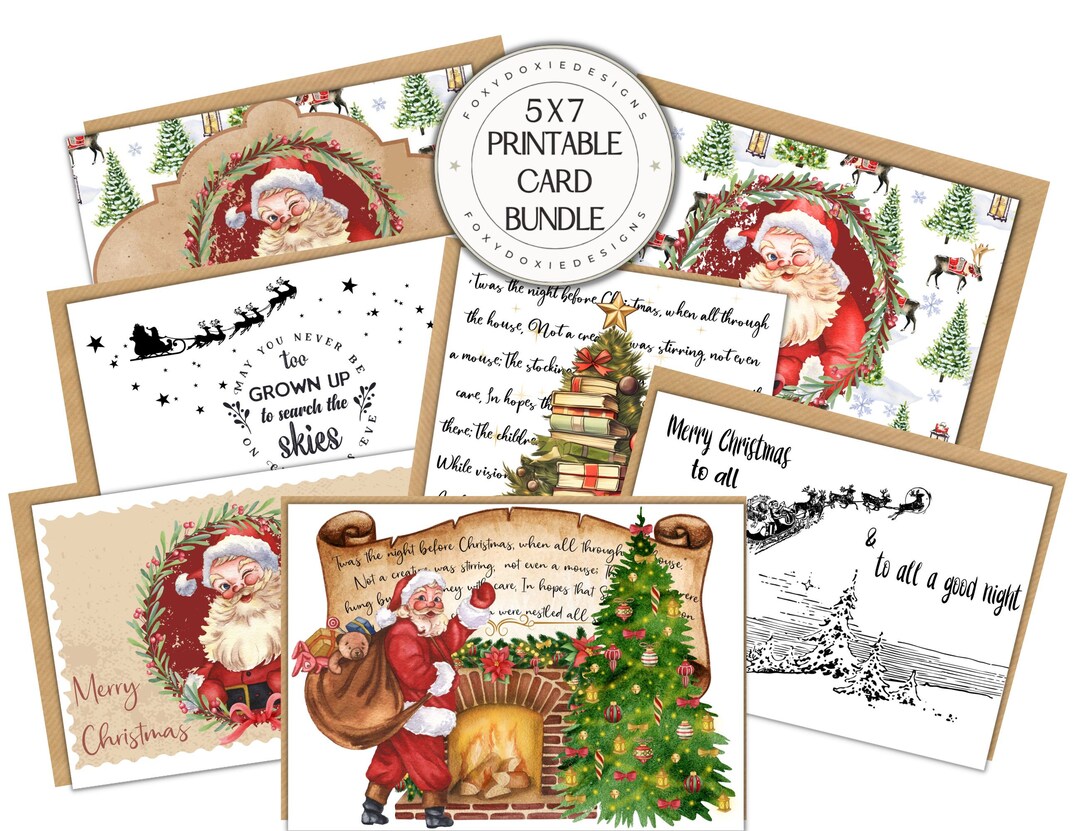 Digital Download Christmas Card Set Printable Holiday Cards - Etsy