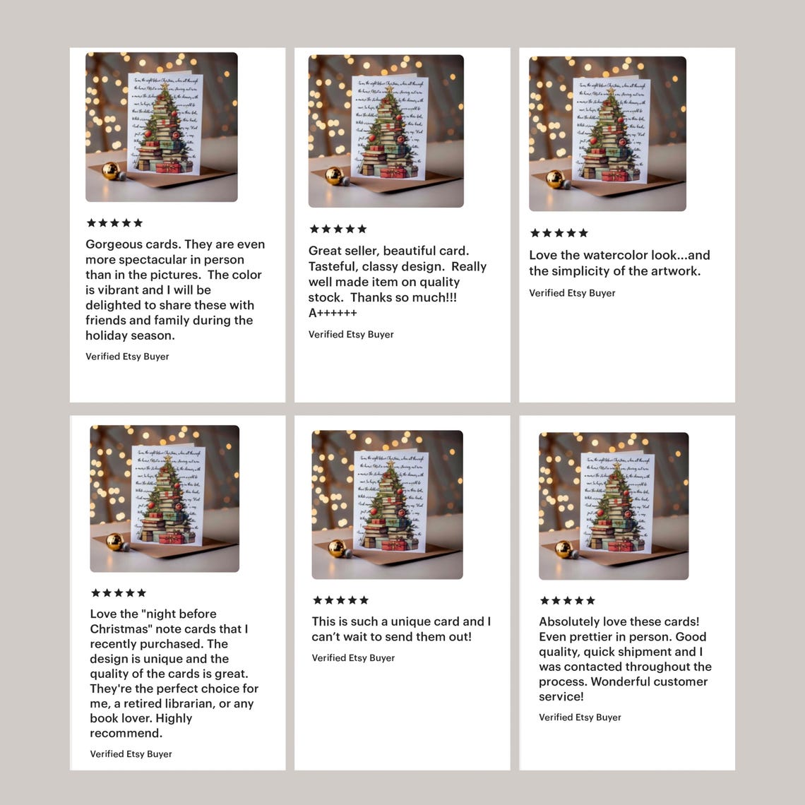 Book Christmas Card for Book Lover Card for Christmas Gift Twas the ...