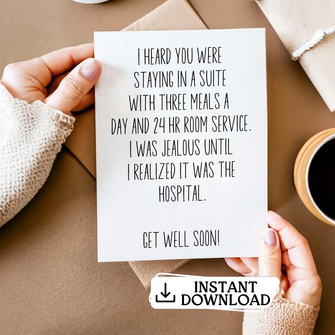 Funny Get Well Card Printable Feel Better Cards for Encouragement ...