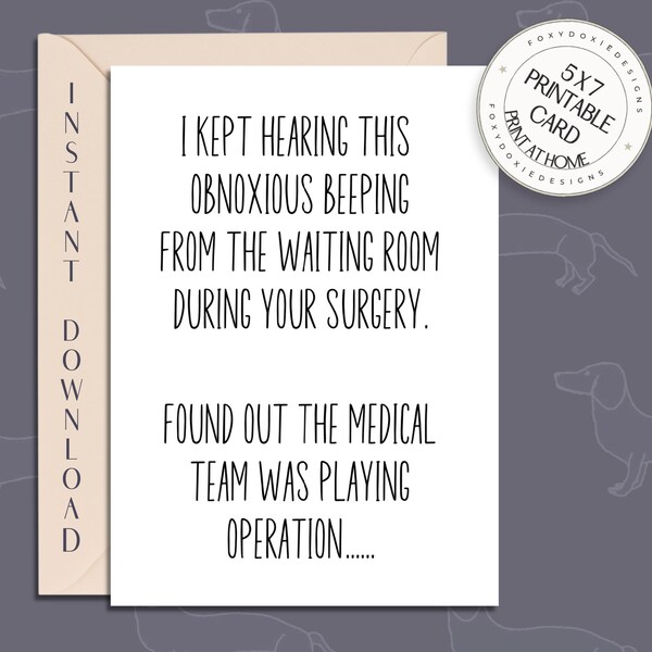 Printable Get Well Cards Shoulder Surgery - Etsy