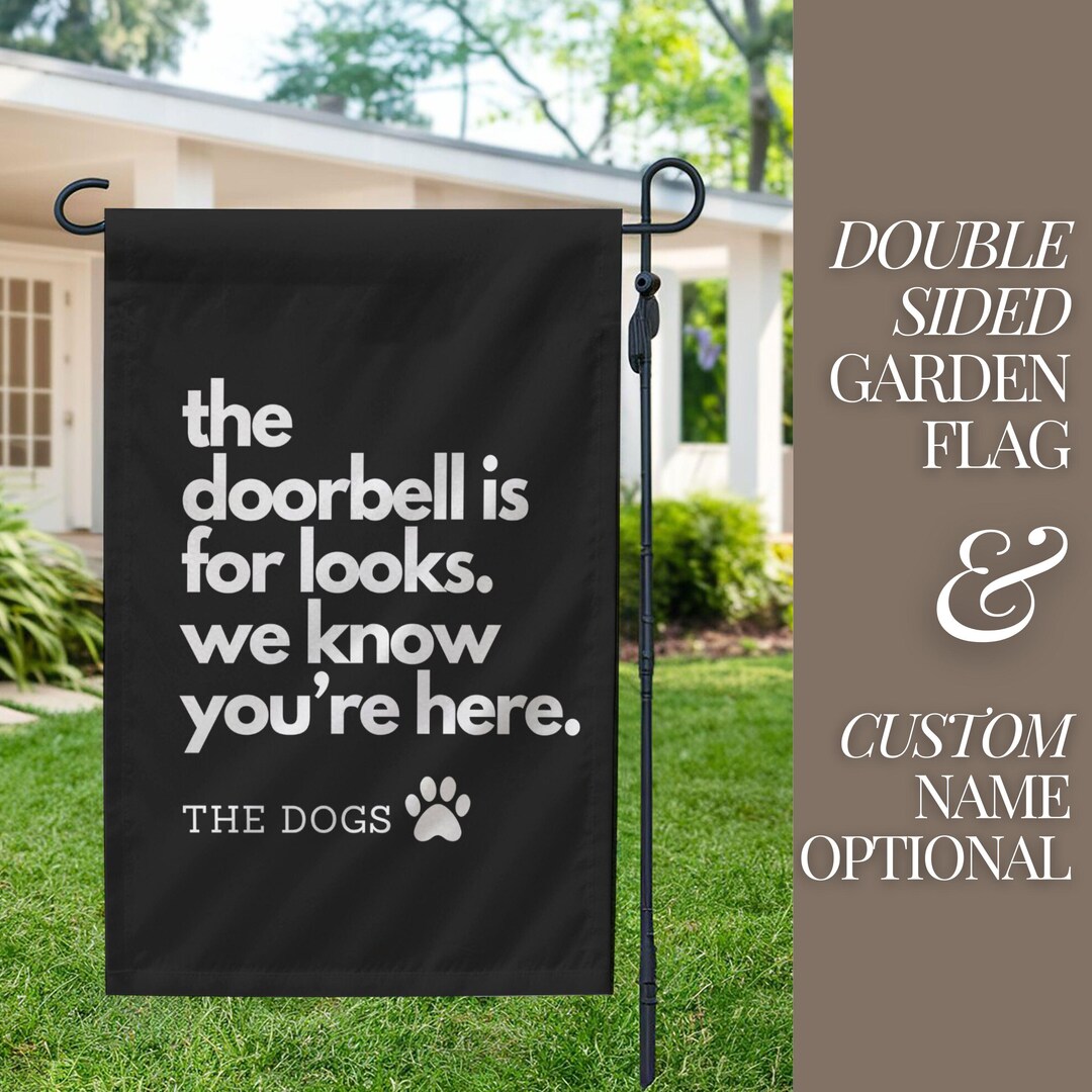 Dog Welcome Sign Funny Yard Sign Personalized Dog Garden Flag Custom ...