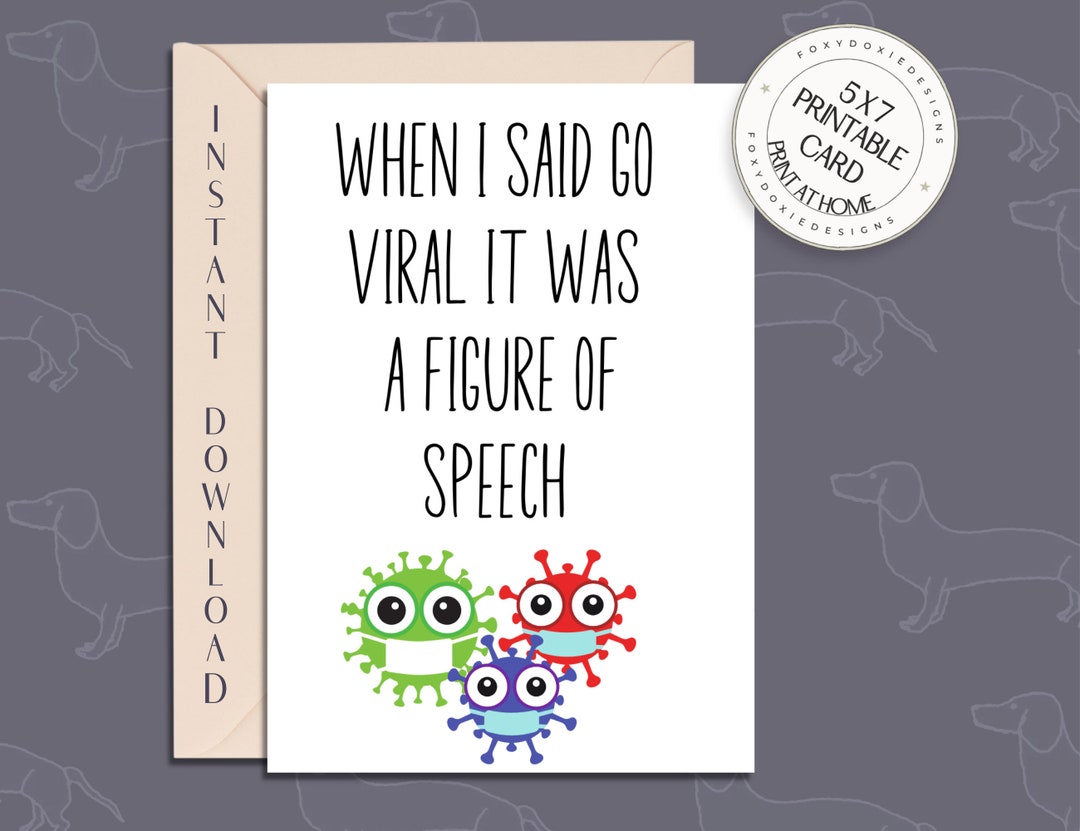 Influenza Flu Card Printable, Funny Get Well Soon Card for Kids Digital ...