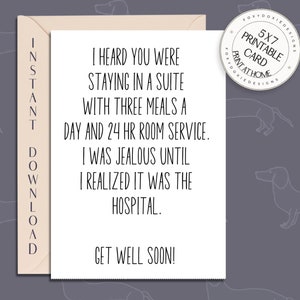 Funny Get Well Card Printable Feel Better Cards for - Etsy
