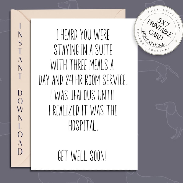 Funny Get Well Card - Etsy