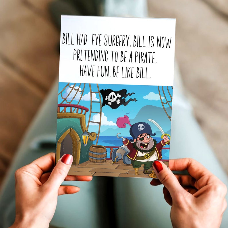 Cataract Surgery Card Eye Operation Card Funny Get Well Soon Card Funny ...