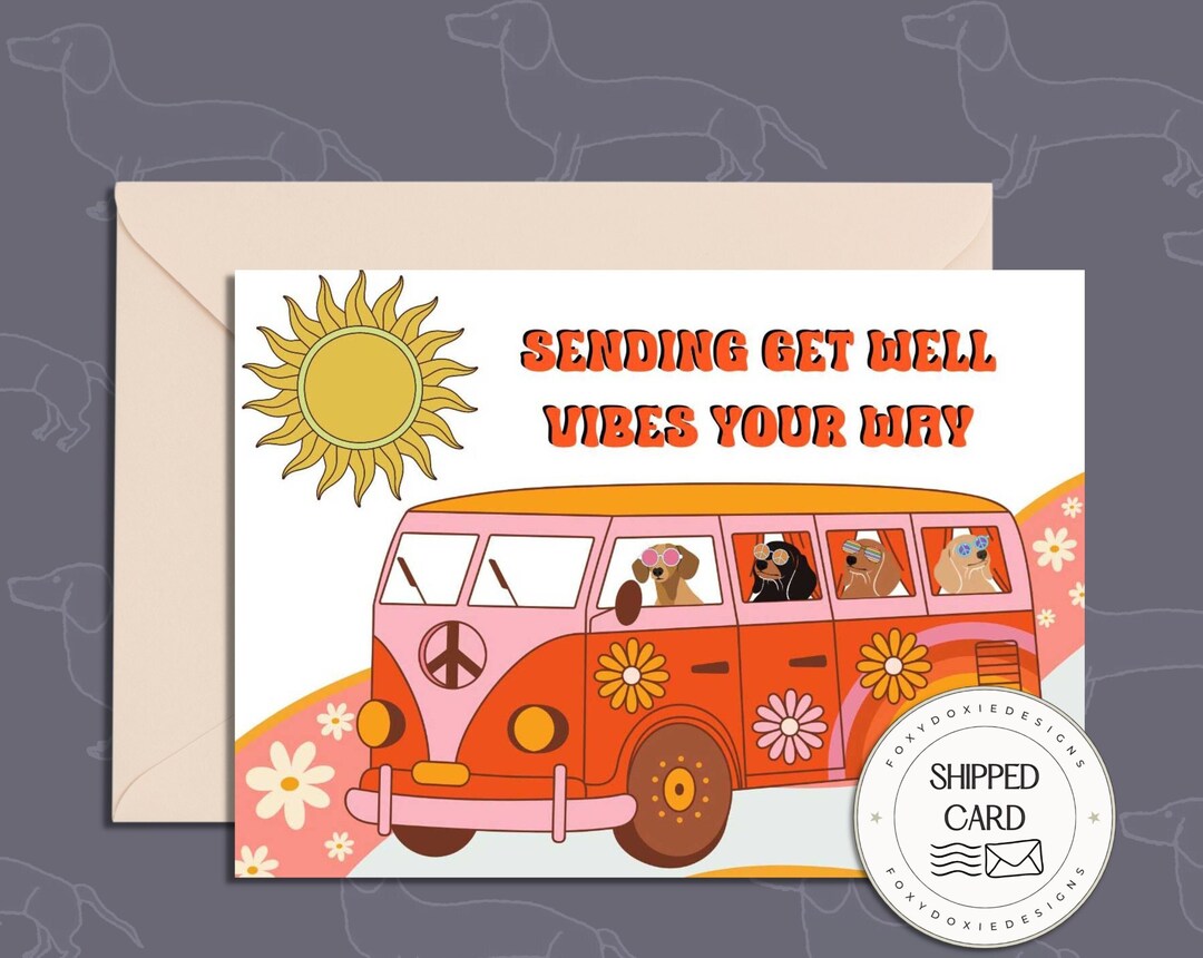 Cheery Vibes Get Well Card for Friend Sending Sunshine Feel - Etsy
