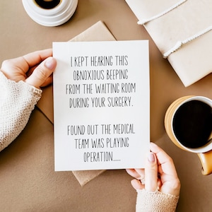 After Surgery Funny Get Well Card Shoulder Surgery Card Heart Surgery ...