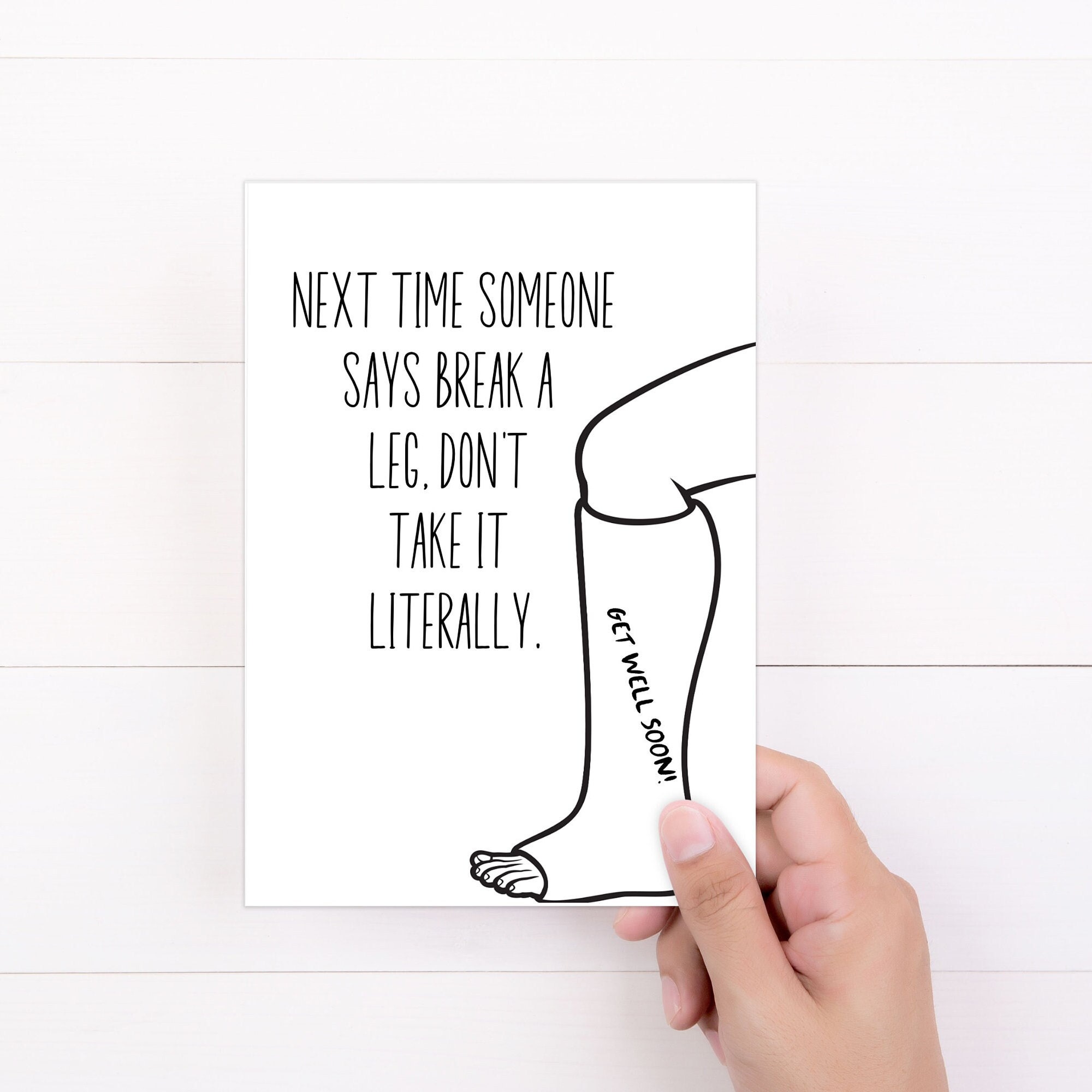 Funny Get Well Card Broken Leg Card Printable, Funny Broken Leg Card ...