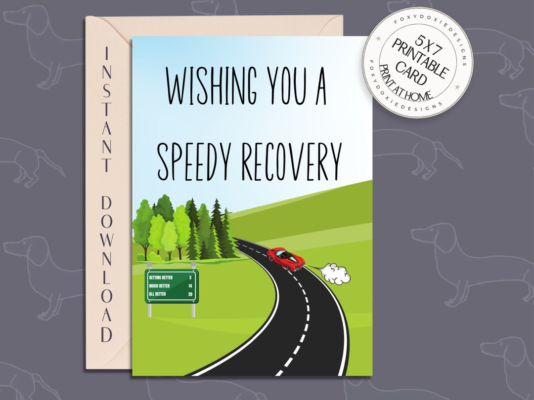 Wishing You a Speedy Recovery Get Well Card for Men Printable, Get Well ...