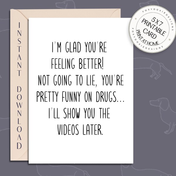Printable Get Well Cards Back Surgery - Etsy