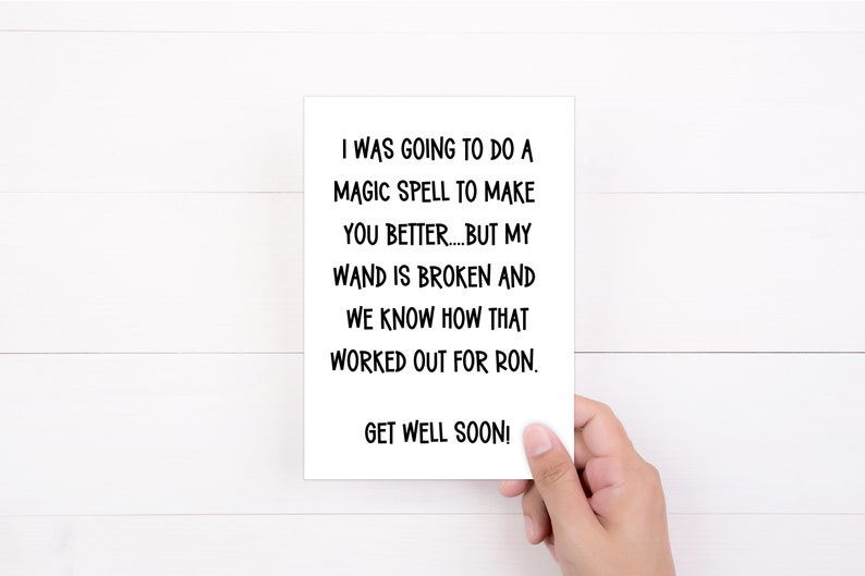 Magical Wand Funny Get Well Cards for Kids Printable, Funny Wizard ...