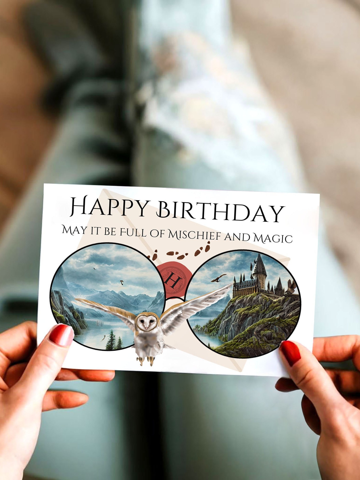 Wizard Birthday Card for Kids Magical Wizard Castle Book Lover Birthday ...