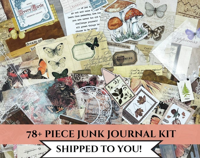 Butterfly Junk Journal Kit Floral Junk Journal Ephemera Spring Junk ...
