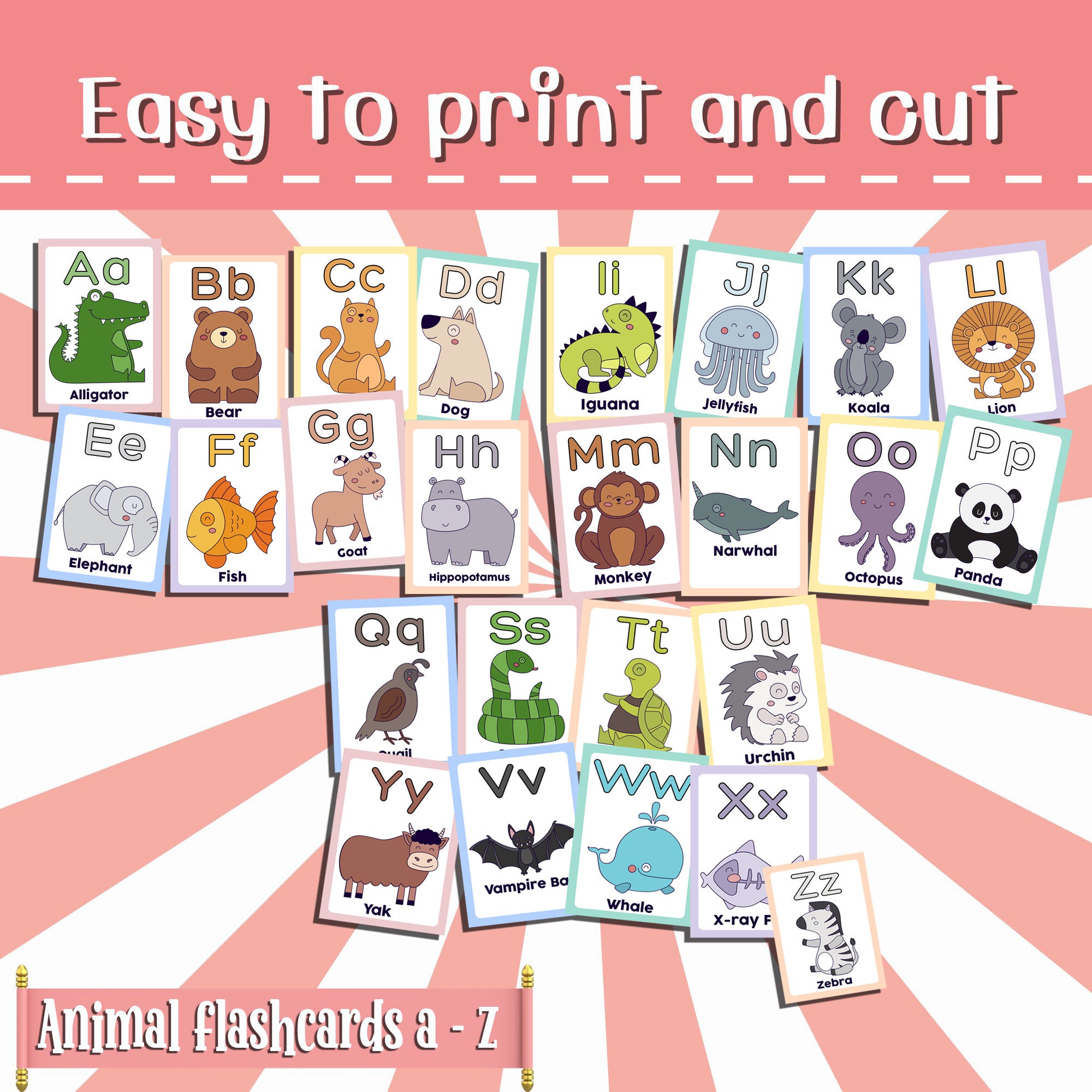 ABC Flashcards, Editable Flashcards for Kids, A-Z Cards, Learn Abcs ...