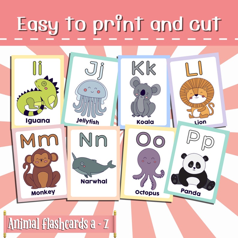 ABC Flashcards, Editable Flashcards for Kids, A-Z Cards, Learn Abcs ...
