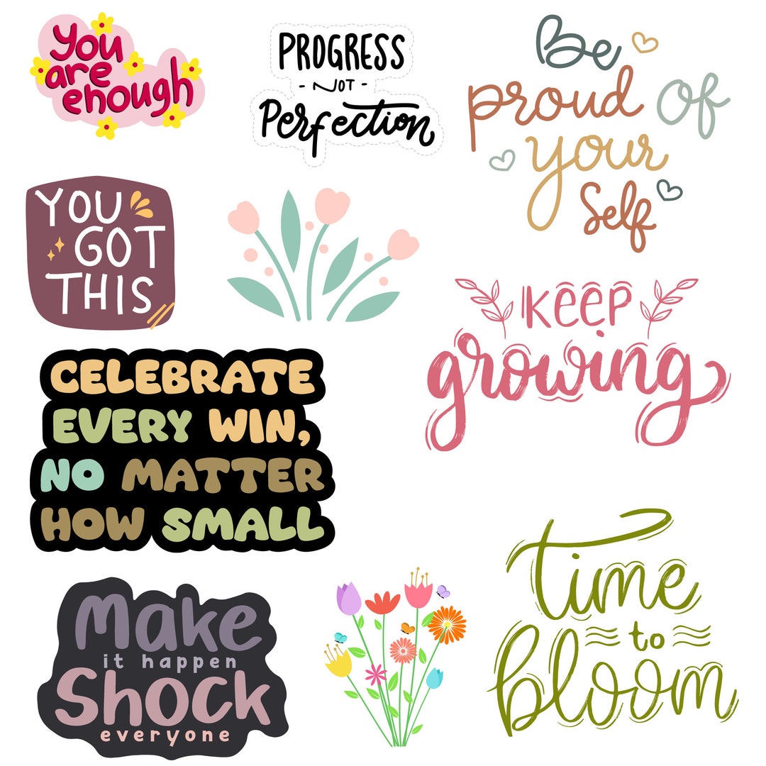 Positive Affirmations | Decals | Digital Download | PNG | Stickers - Etsy