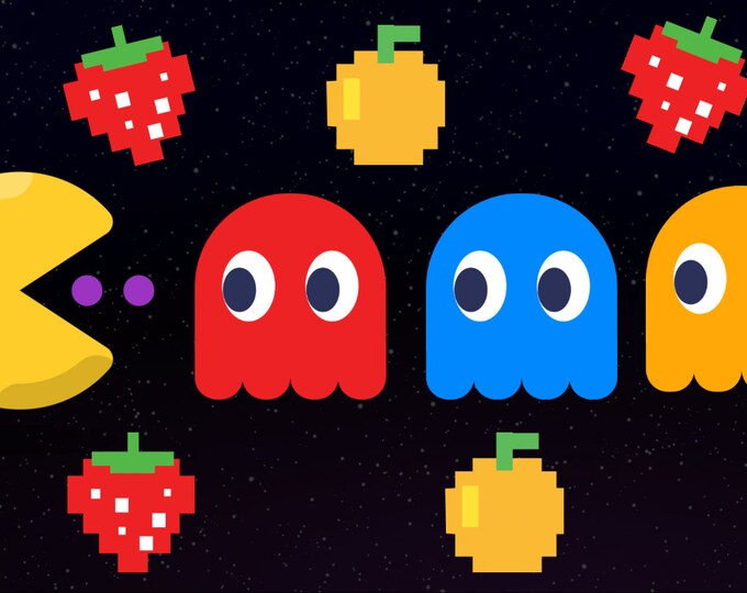 Retro Video Game Cup Wrap Digital Download PNG Libbey Glass Can - Etsy