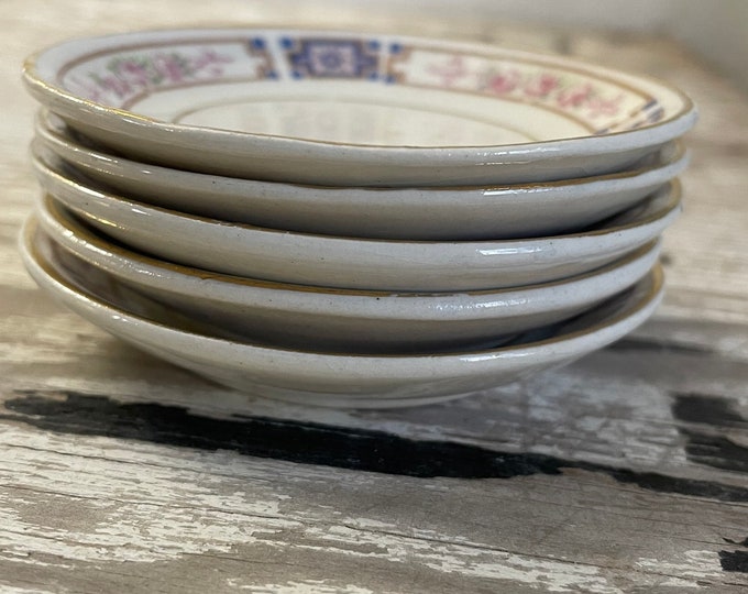 5 Vintage Ironstone Butter Pats - Set of 5 Matching Butterpats ...
