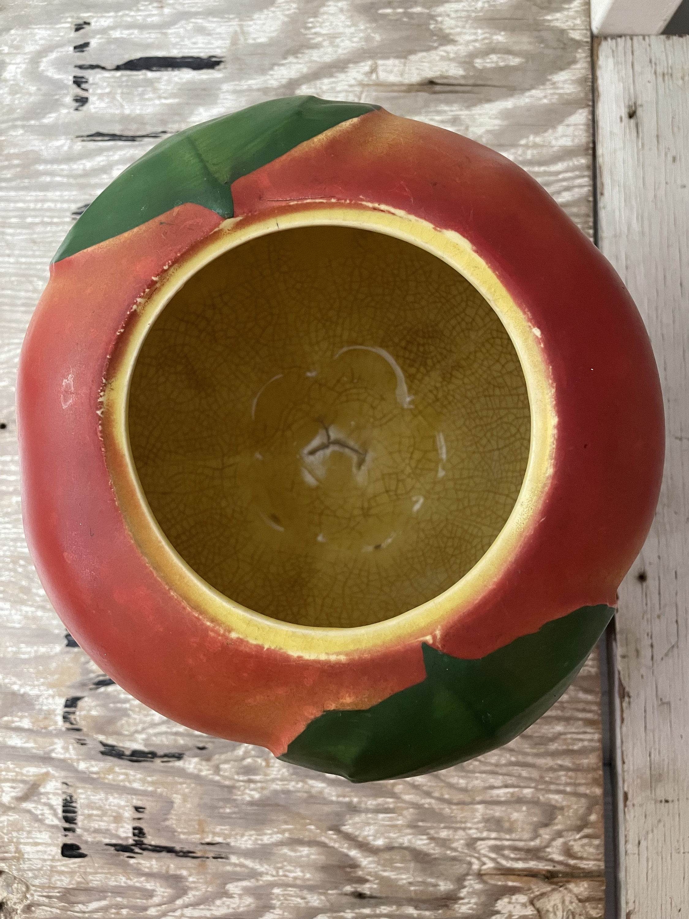 Vintage Apple Pottery Planter Cookie Jar Without Lid Old Pottery ...