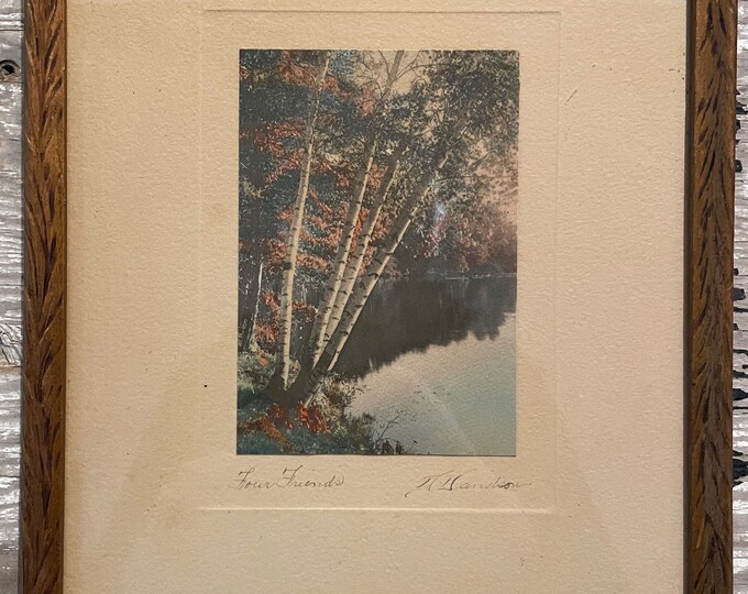 Vintage Hand Tinted Lithograph - Signed Original Artwork - Hand-colored ...