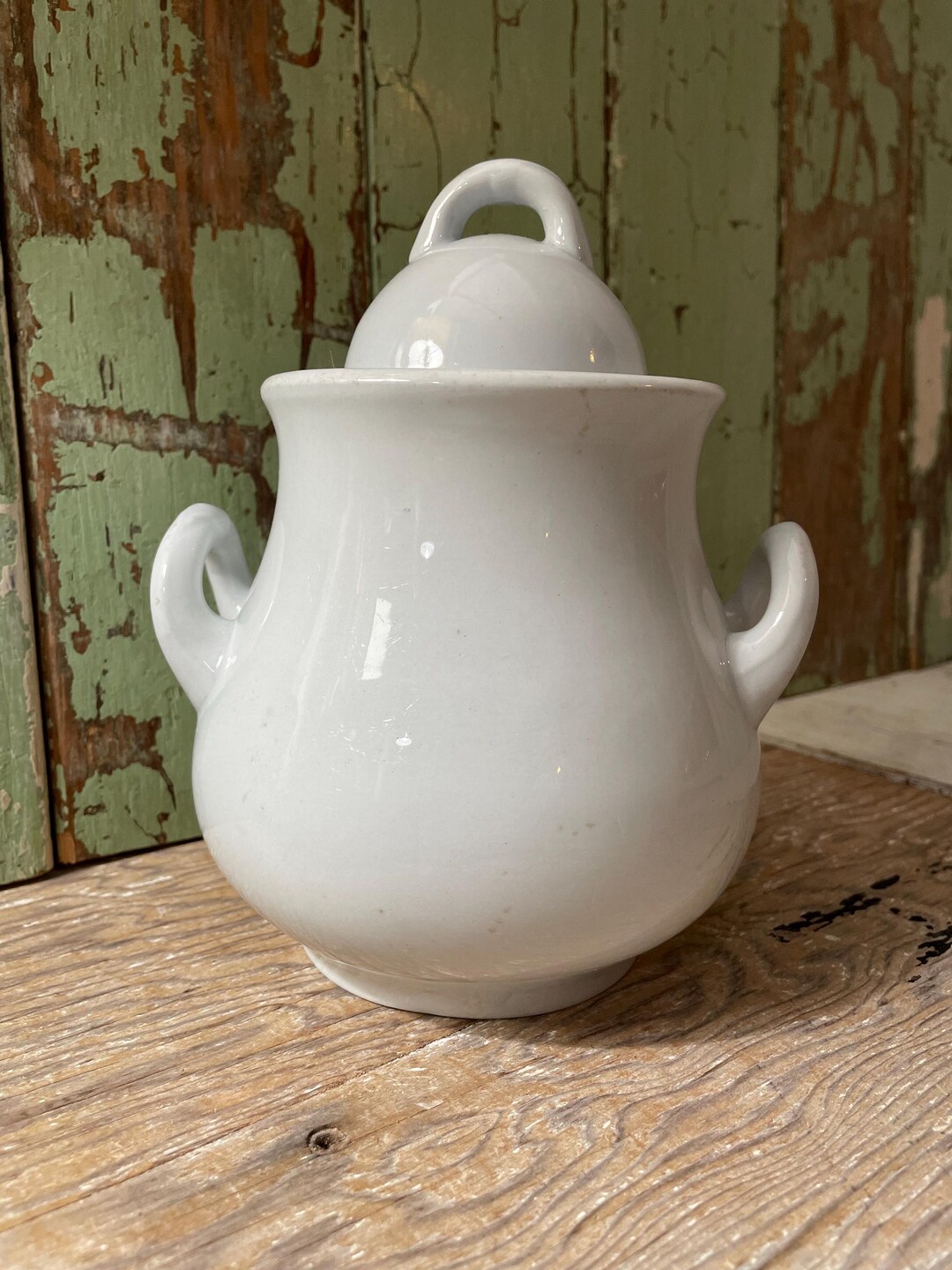 Antique Ironstone Sugar Bowl - Heavy and Chunky English Ironstone ...