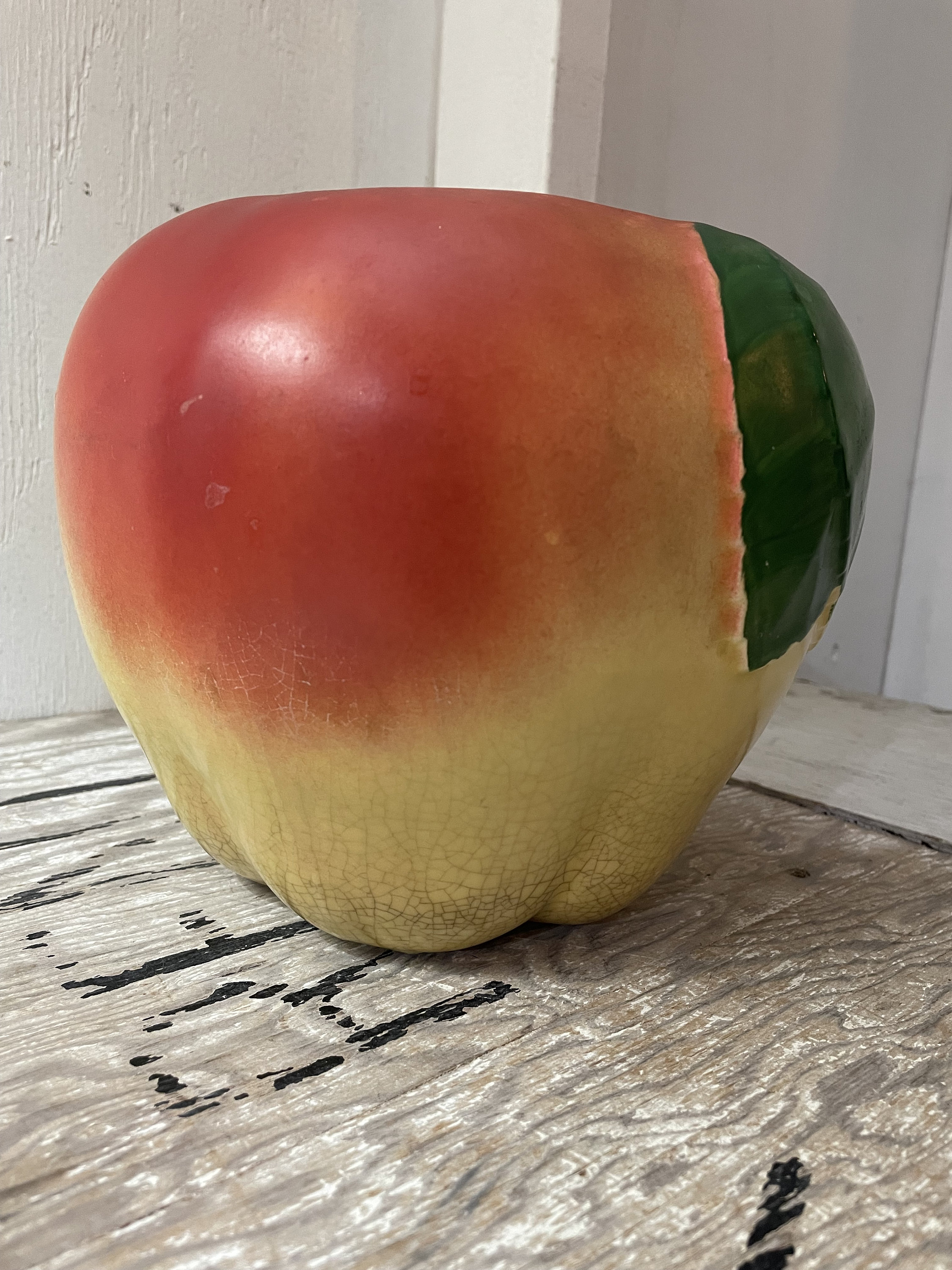 Vintage Apple Pottery Planter Cookie Jar Without Lid Old Pottery ...