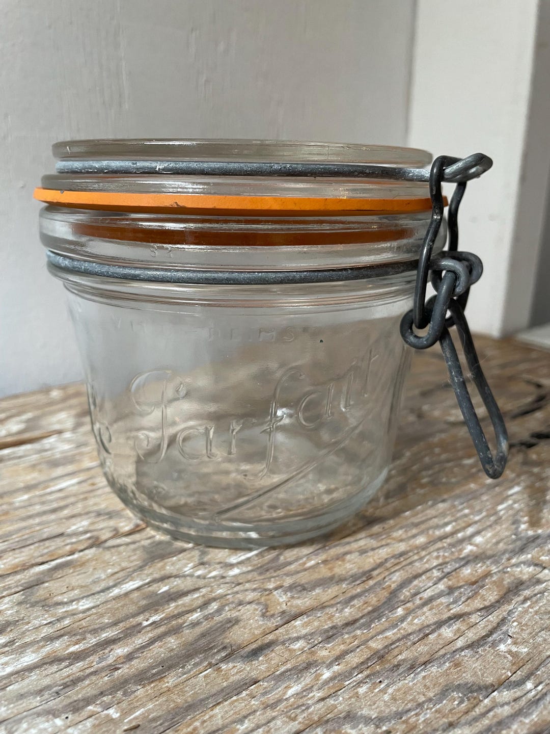 French Glass Jar - La Parfait 500 - Cannister With Hinged Lid - France ...
