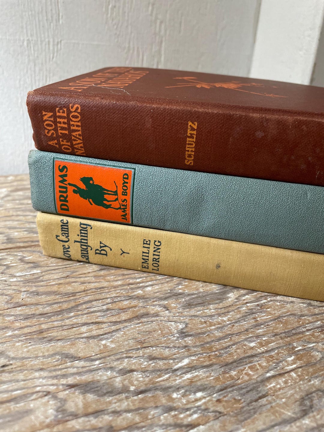 Set of 3 Mismatched Vintage Books 1940s Books Hardcover Display Books ...